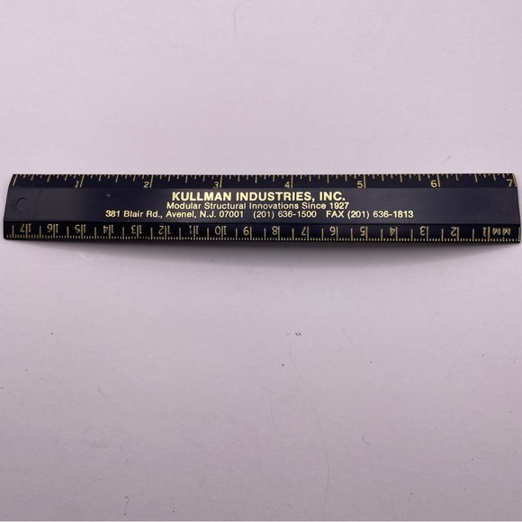 Office | Vintage 6 Black Gold Plastic Ruler Kullman Industries Picture ...